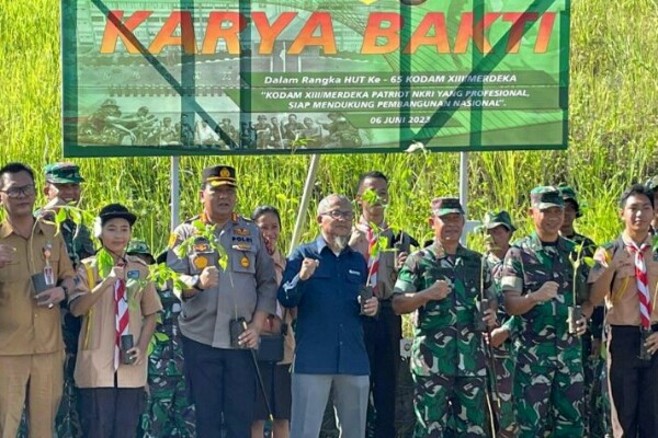 TRIBRATA – Kapolresta Manado Hadiri Karya Bakti HUT ke-65 Kodam XIII/Merdeka di Kalawat